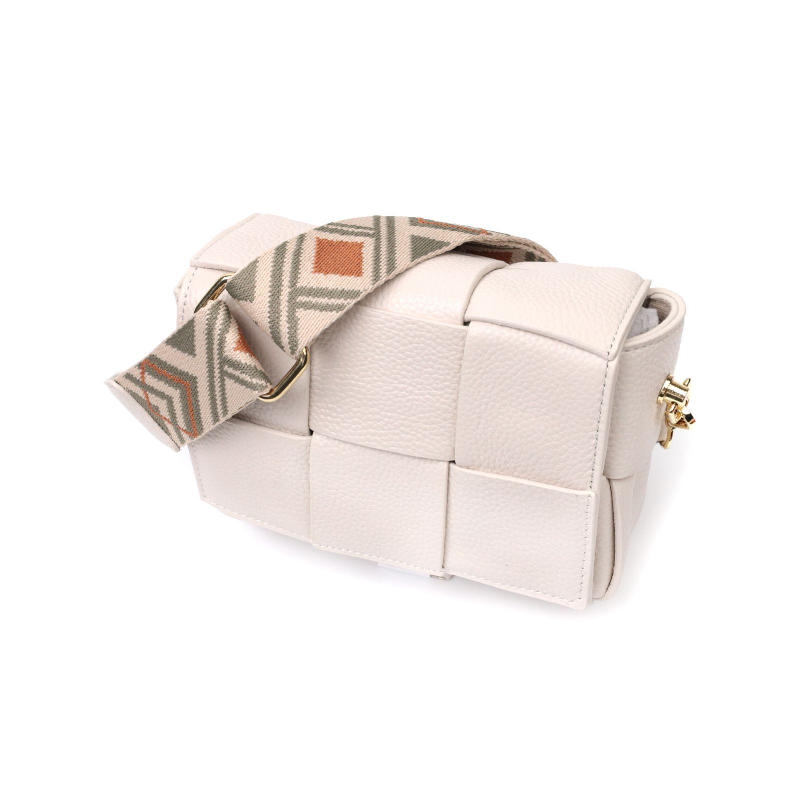 Сумка Vintage Вечірня Жіноча з переплетами з натуральної шкіри Біла ...