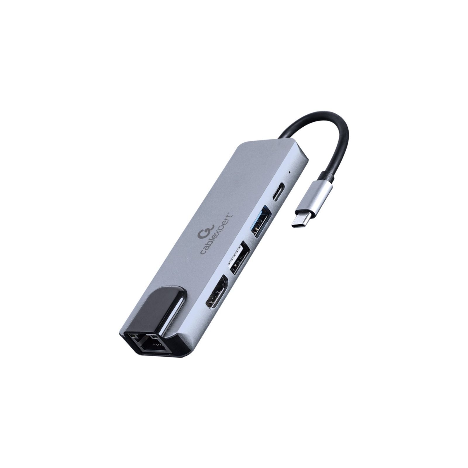 Концентратор Cablexpert USB-C 5-in-1 (hub/HDMI/PD/LAN) (A-CM-COMBO5-04 ...