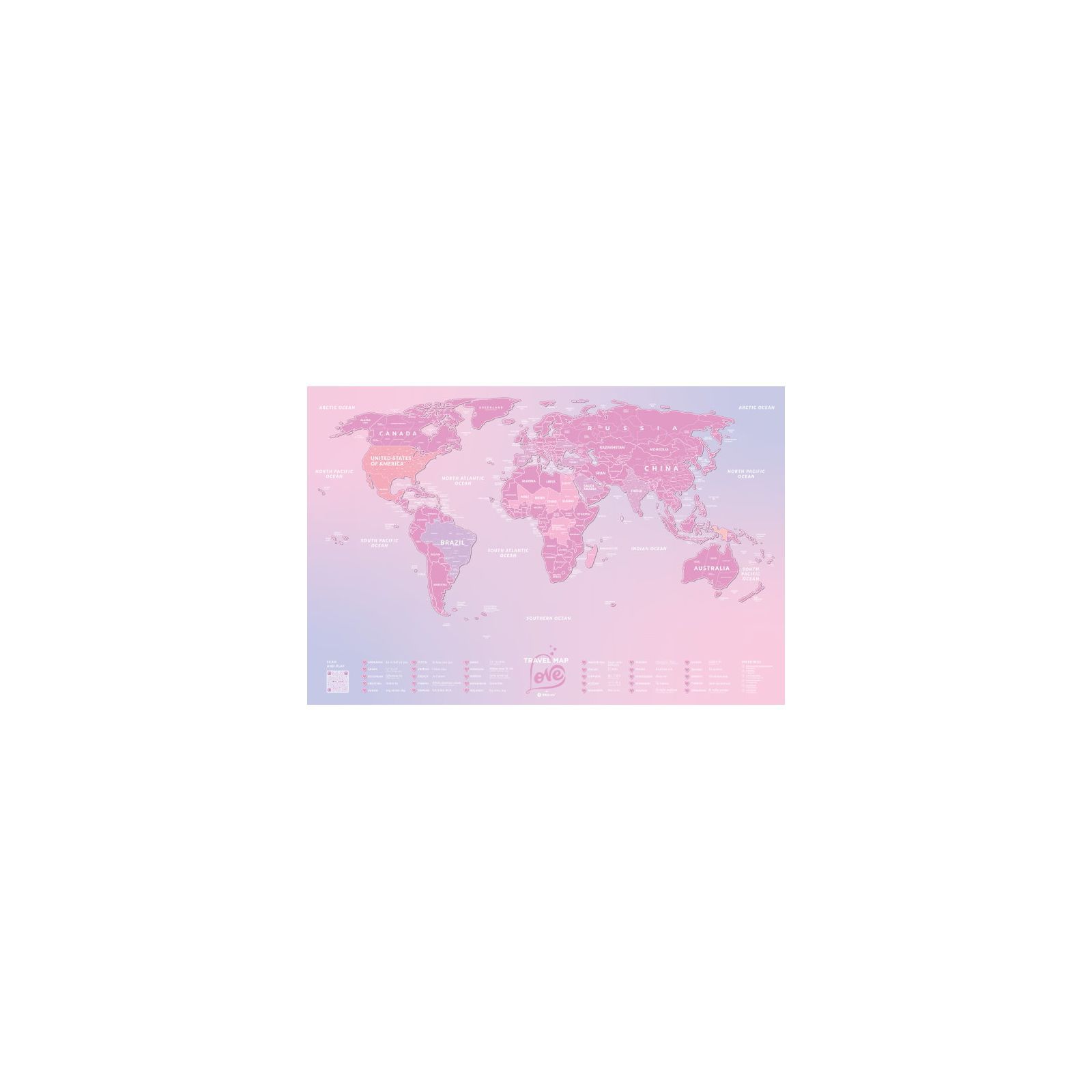 ᐈ Купить скретч карту 1DEA.me Travel Map Love World англійська (13104 ...