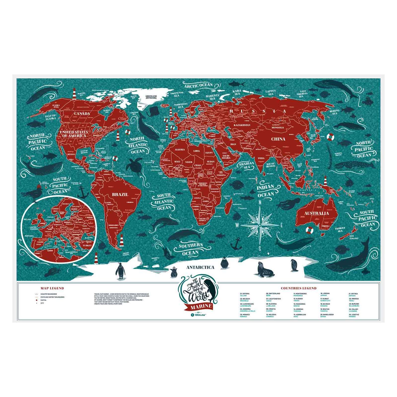ᐈ Купить скретч карту 1DEA.me Travel Map Marine World (13020) в Киеве и ...