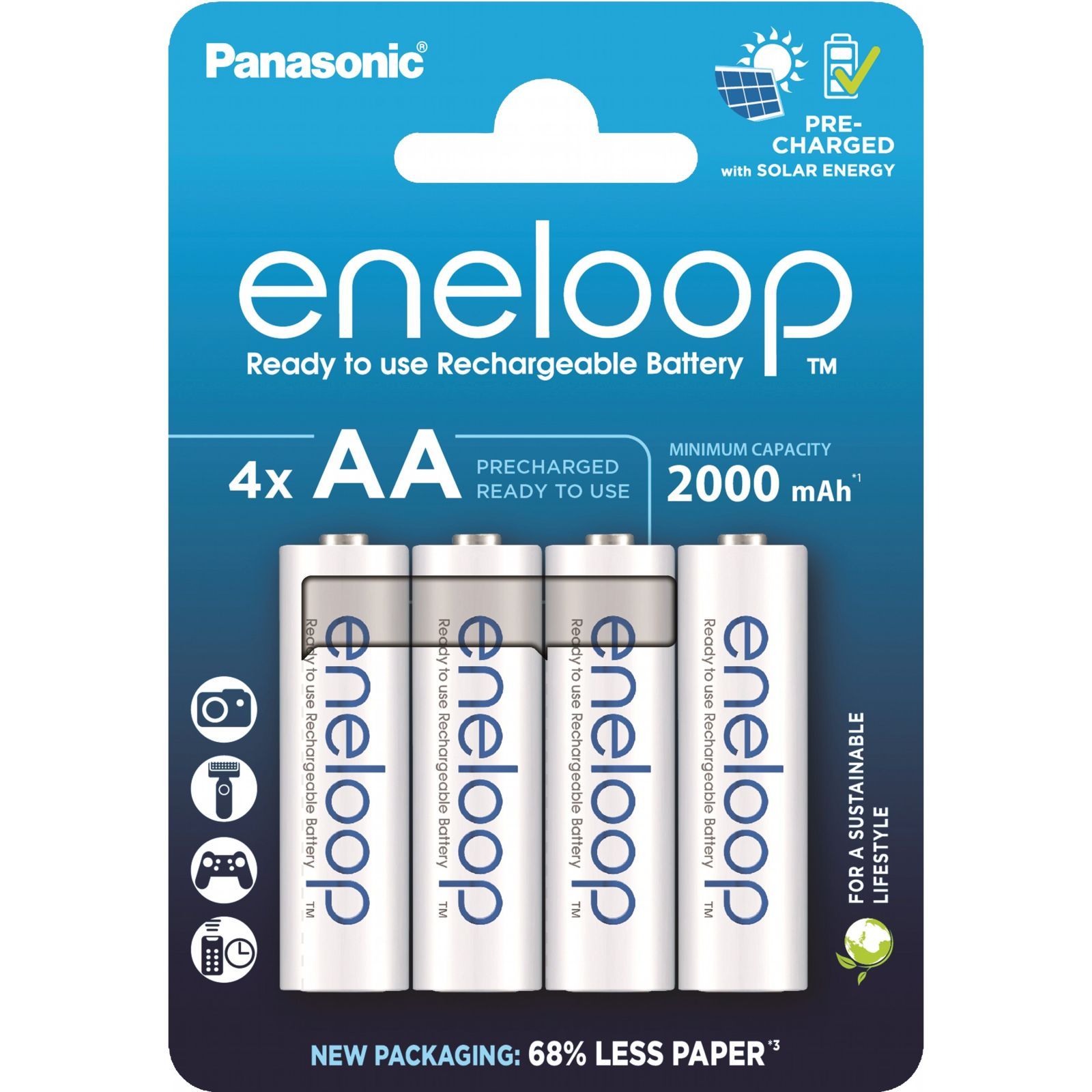 ᐈ Купити акумулятор Panasonic AA Eneloop 2000mAh NI-MH * 4 (BK-3MCDE ...