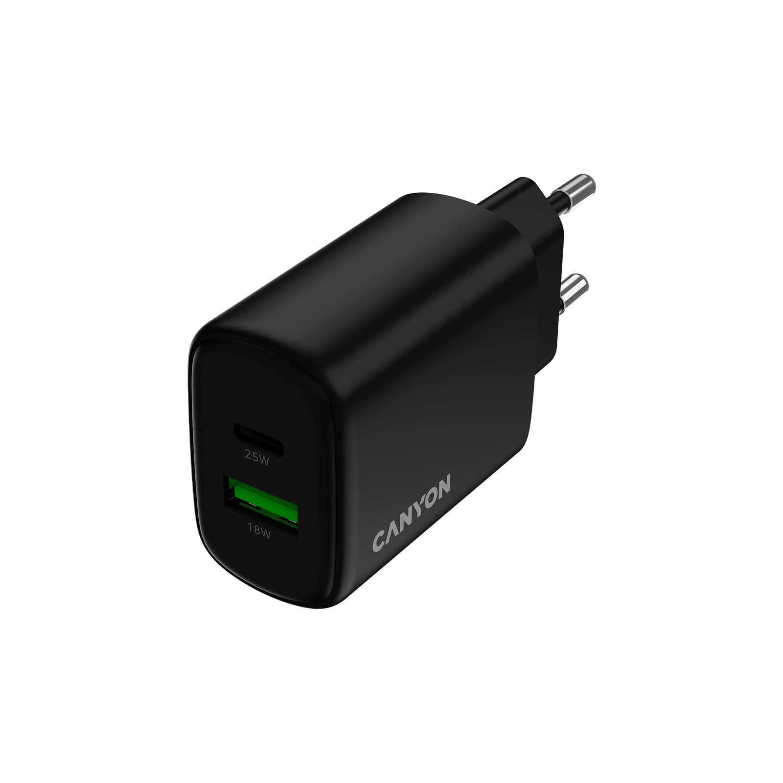 ᐈ Купити зарядний пристрій Canyon OnCharge 250 25W 1xPD 1xQC EU Black ...